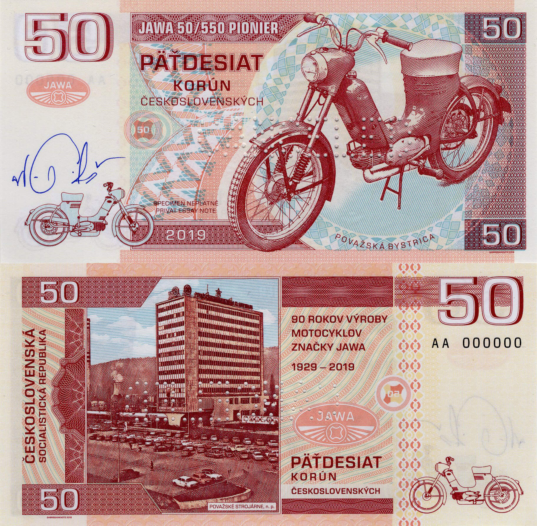 50 korún Československých JAWA 50 – GÁBRIŠOVKY.eu